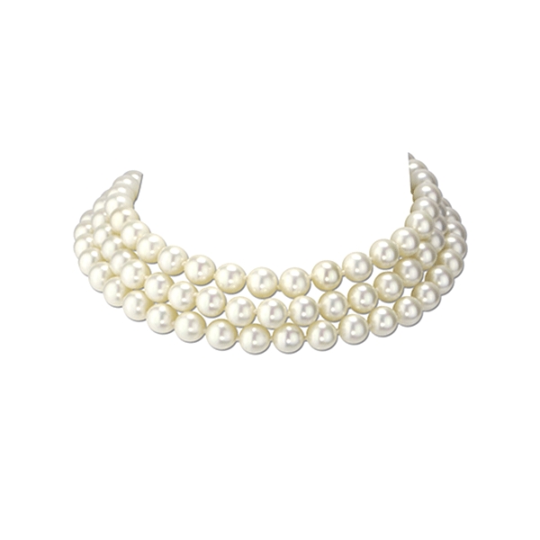 Collier de Chien Ras de Cou Femme en Perles Blanches Nacrées